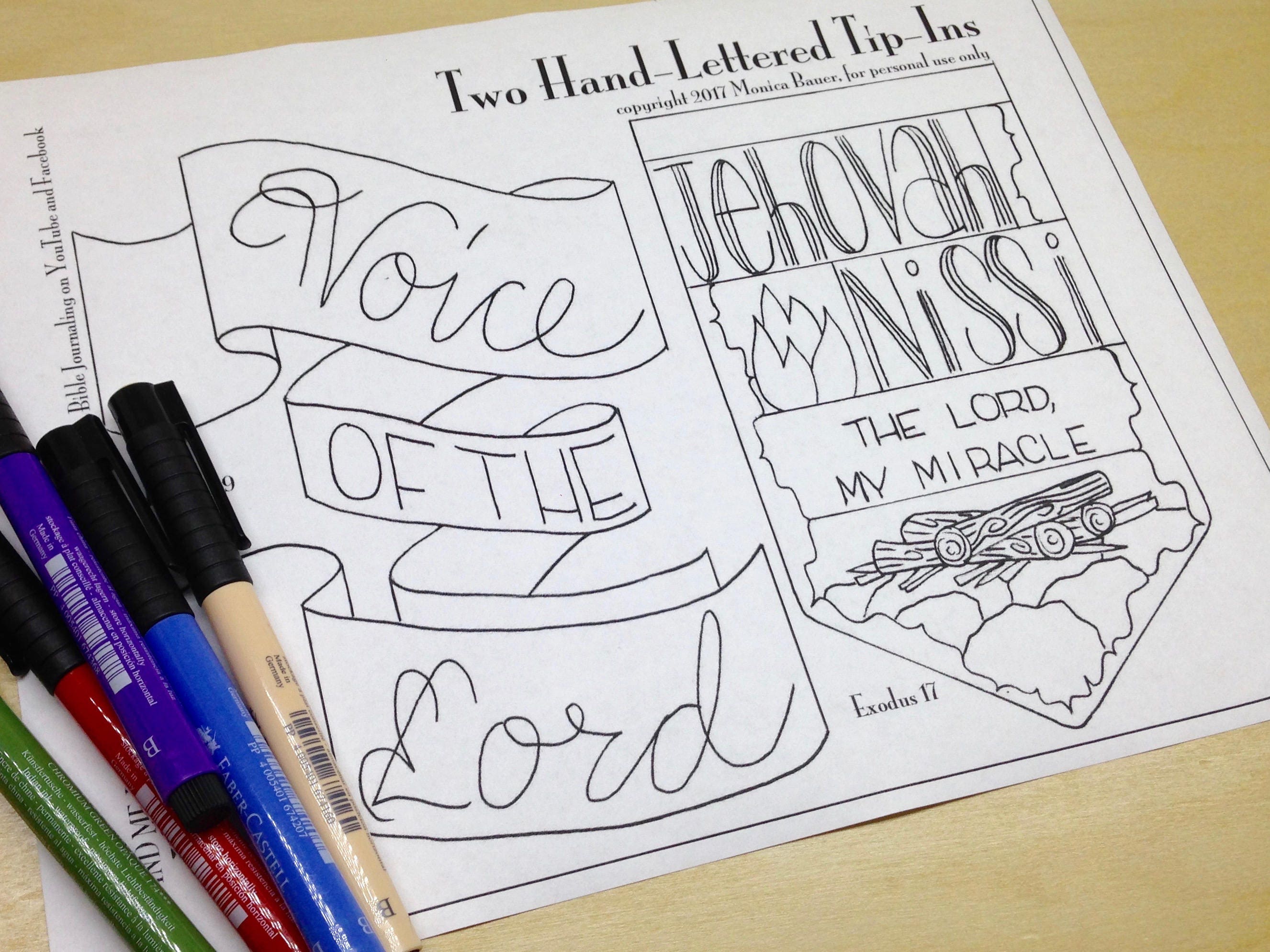 Hand Lettered Bible Journaling Tip-ins Art, Hand Lettering, Exodus 17 ...