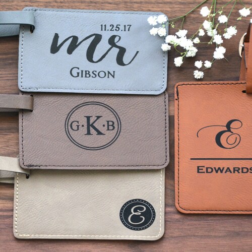 Mr and Mrs Luggage Tags Bride and Groom Tags Honeymoon - Etsy