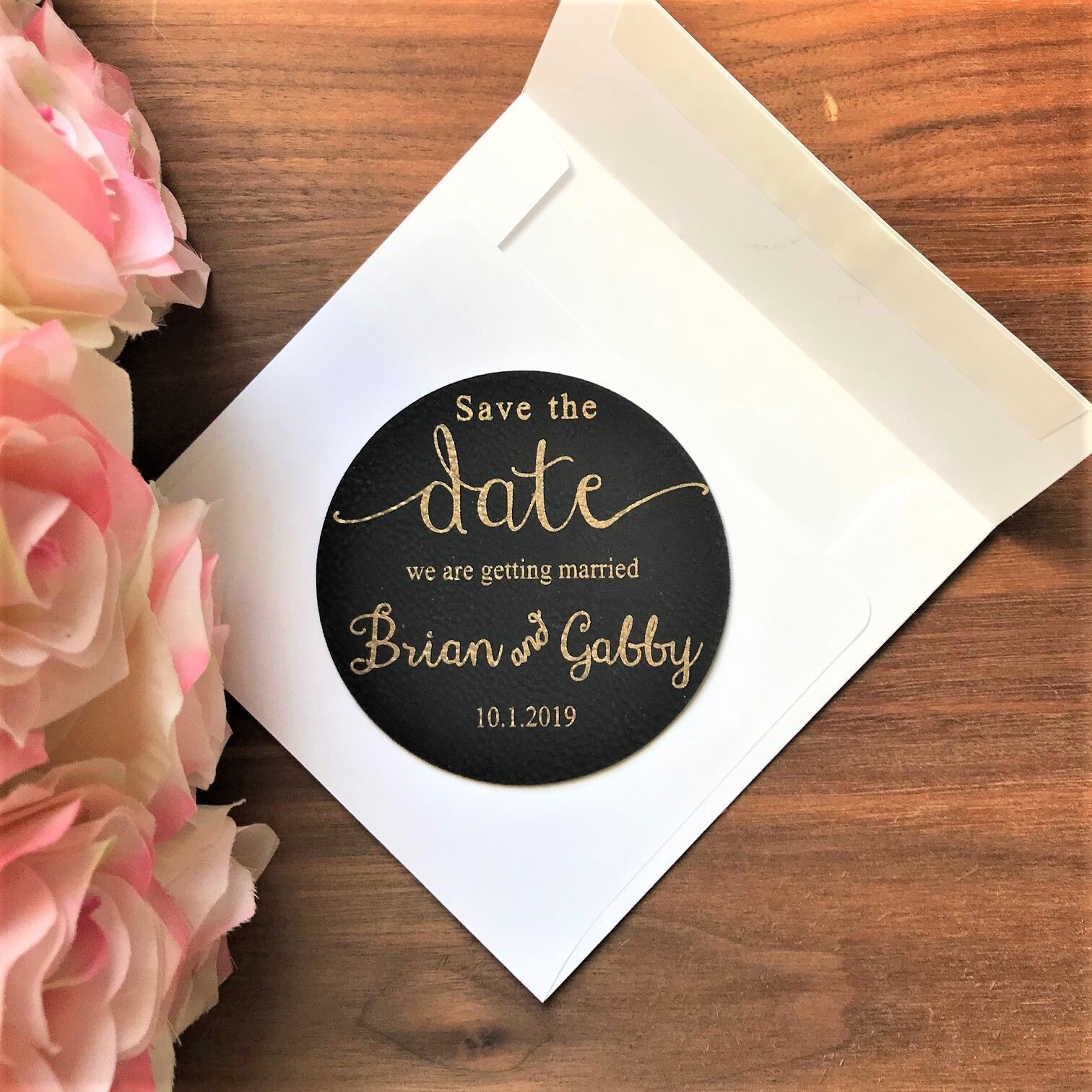 Leather Save the Date Magnets, Save the Date Wedding Invitation ...