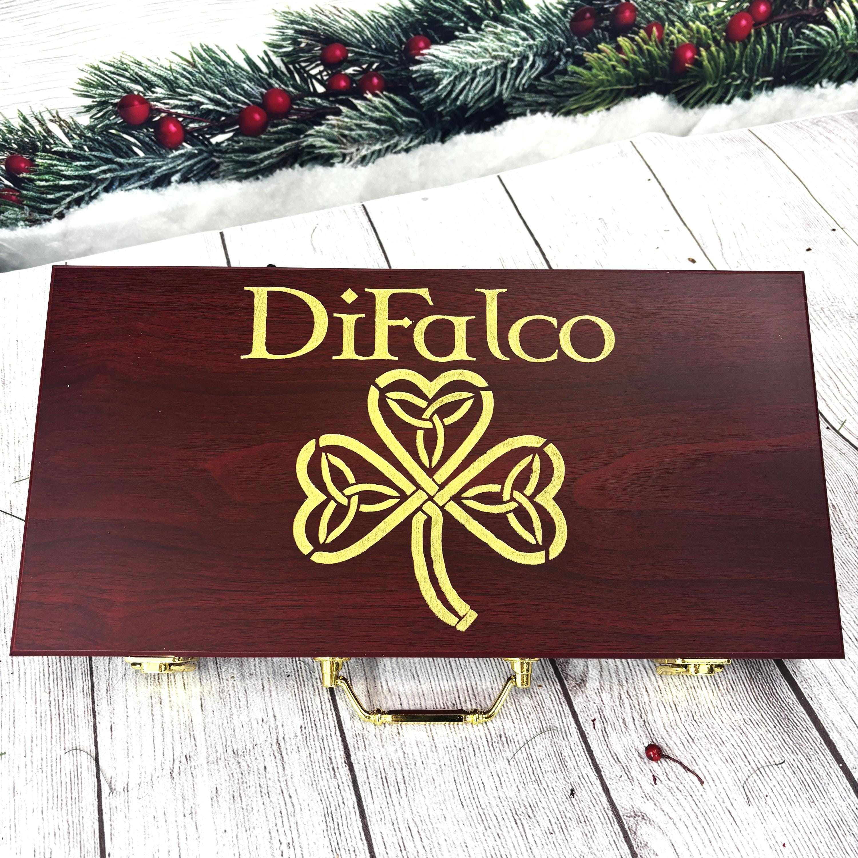 Custom Engraved Poker Chip Set, Wood Box Poker Set, Personalized Poker ...
