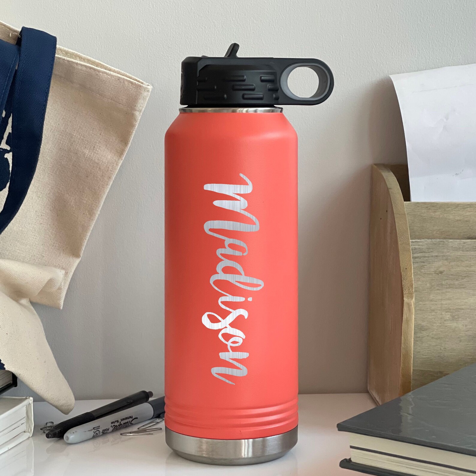 Personalized Water Bottle Yoga Workout Bottle 32oz Double - Etsy