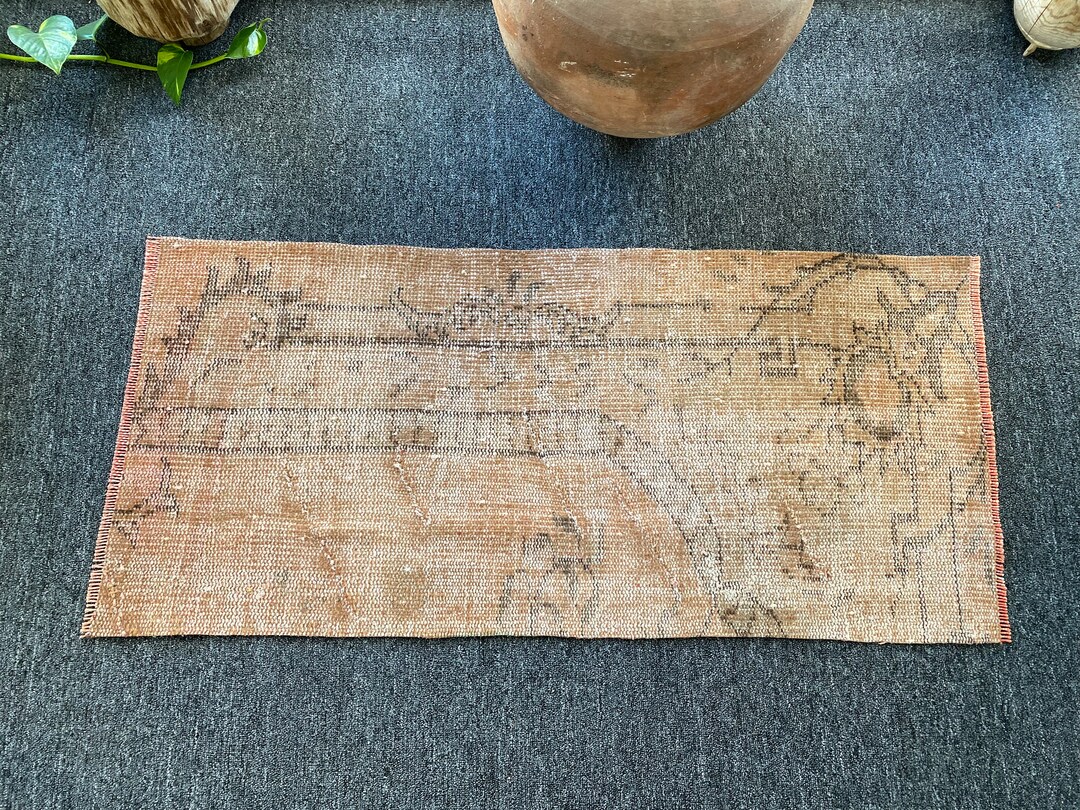 Rust Turkish Rug 2x3 Oushak Rug navy Rug Small rug for Kitchen rug for ...