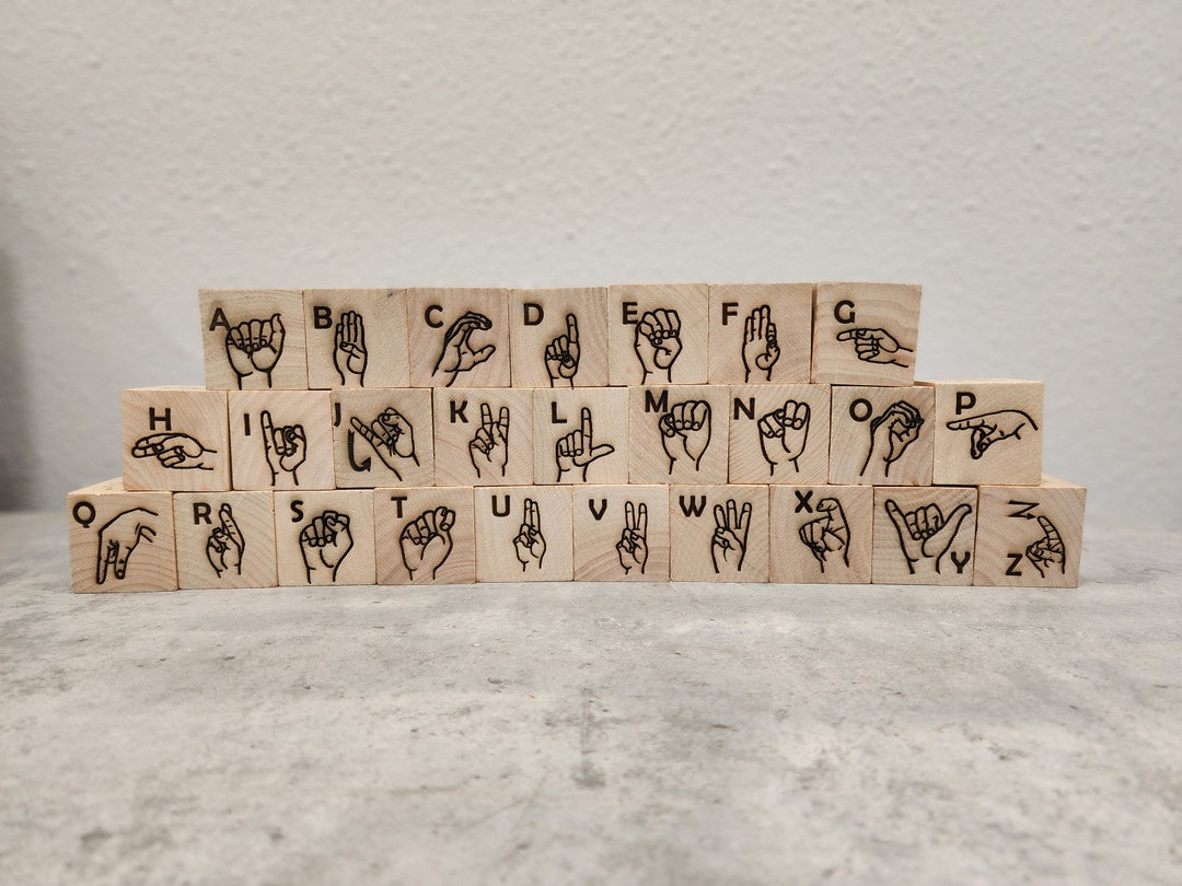 American Sign Language Blocks, Multi-language Blocks - Etsy
