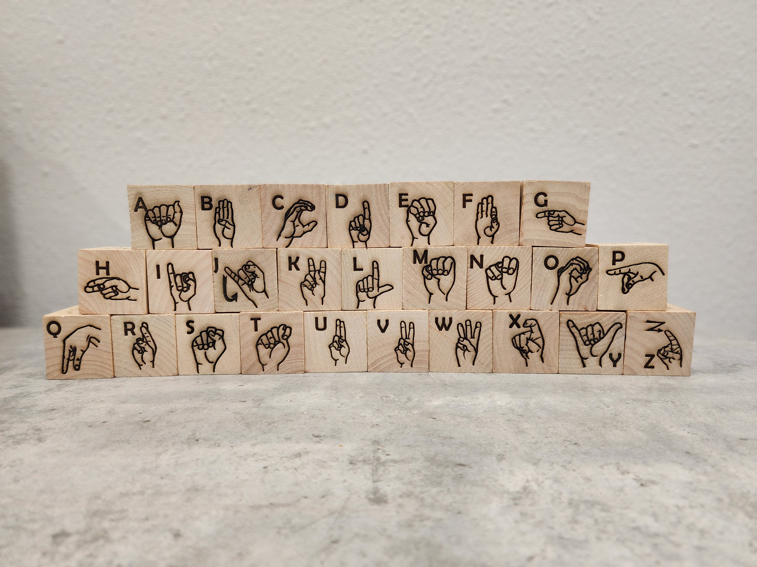American Sign Language Blocks Multi-language Blocks - Etsy