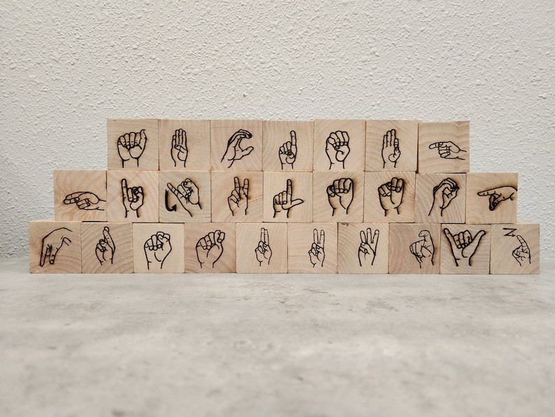 American Sign Language Blocks Multi-language Blocks - Etsy