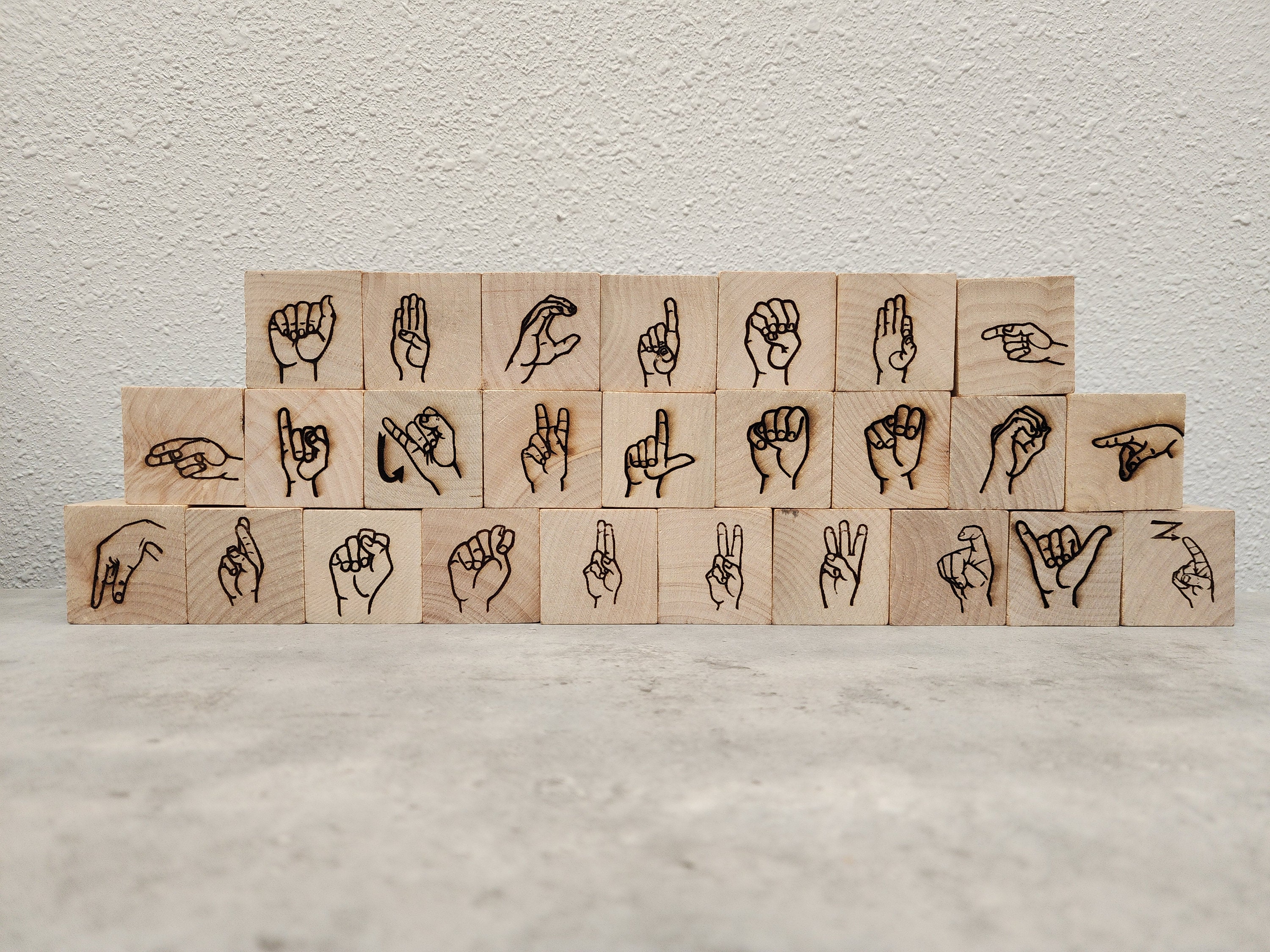 American Sign Language Blocks Multi-language Blocks - Etsy