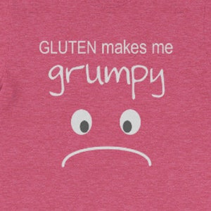 Gluten Free T-shirt Gluten Makes Me Grumpy celiac Funny - Etsy