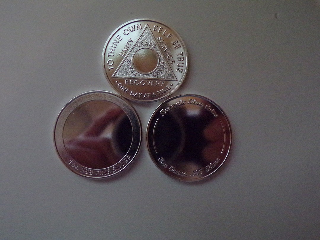 One Day at a Time! Sobriety Coin. Handcrafted, 1 Oz .999 Fine Silver ...