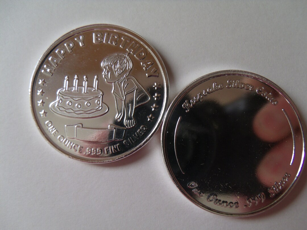 1 Oz Fine .999 Silver, Engravable, Happy Birthday Coin "boy" Free Text ...