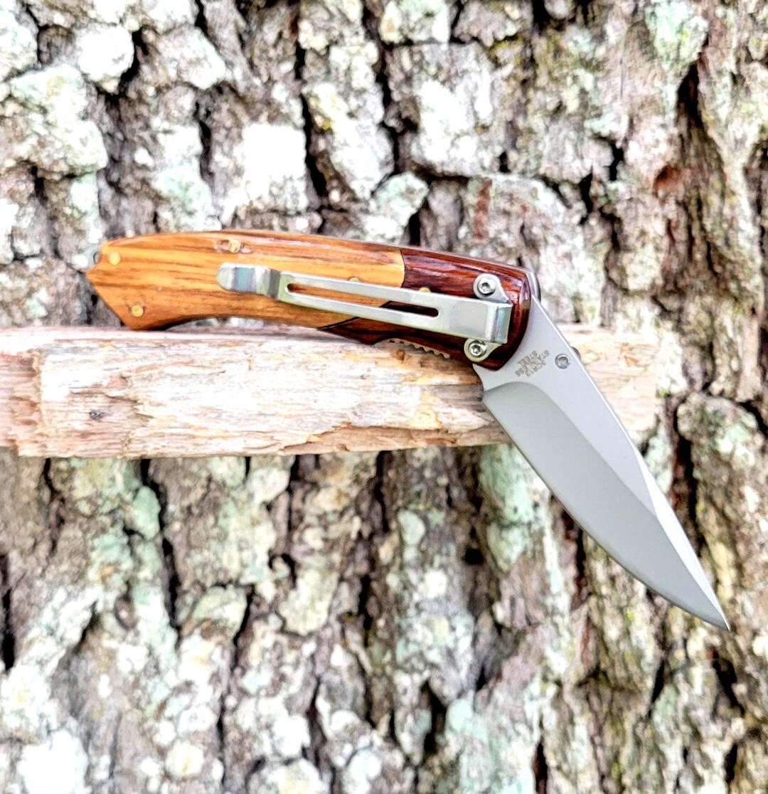 Pocket Hunting Knife With Belt Clip, Custom Folder, Manual Liner Lock ...