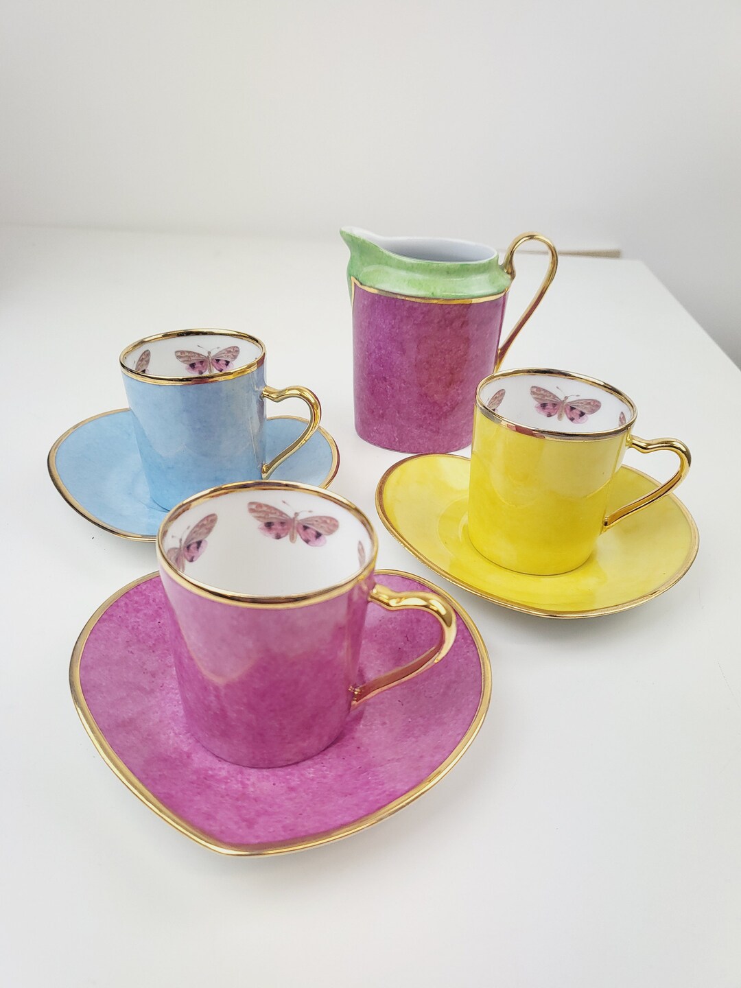 Vintage Yves Saint Laurent Harlequin Espresso Set With Milk Jug 1980s ...