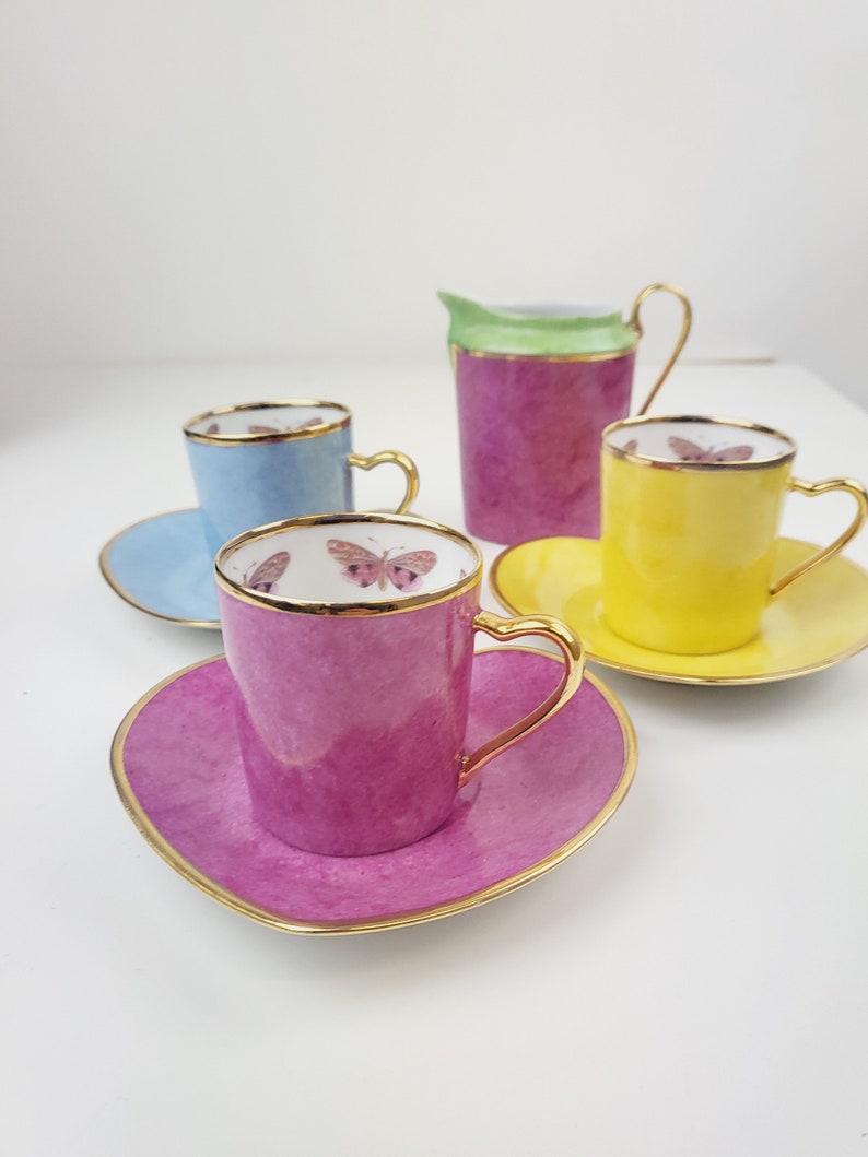 Vintage Yves Saint Laurent Harlequin Espresso Set With Milk Jug 1980s ...