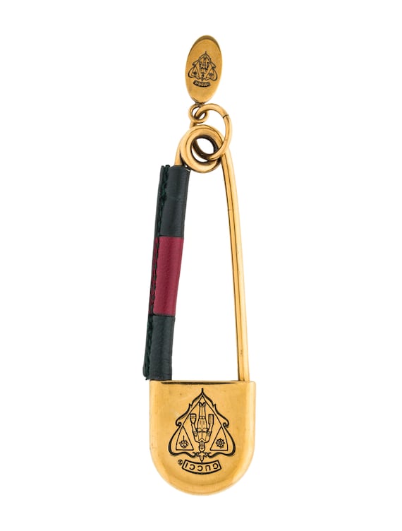 authentic Vintage Gucci large safety pin brooch in an… - Gem