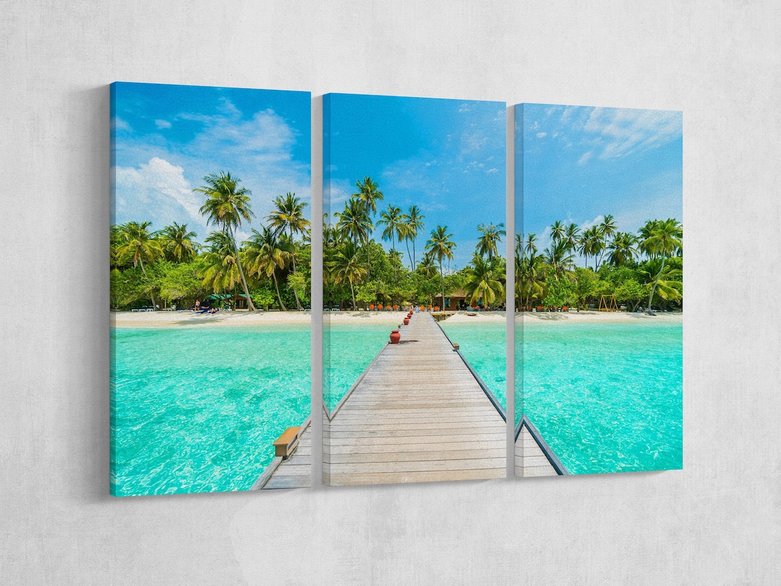 Maldives Island Leather Print/multi Panel Print/extra Large | Etsy