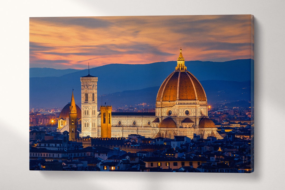 Twilight at Florence Duomo Leather Print/extra Large Print/multi Panel ...