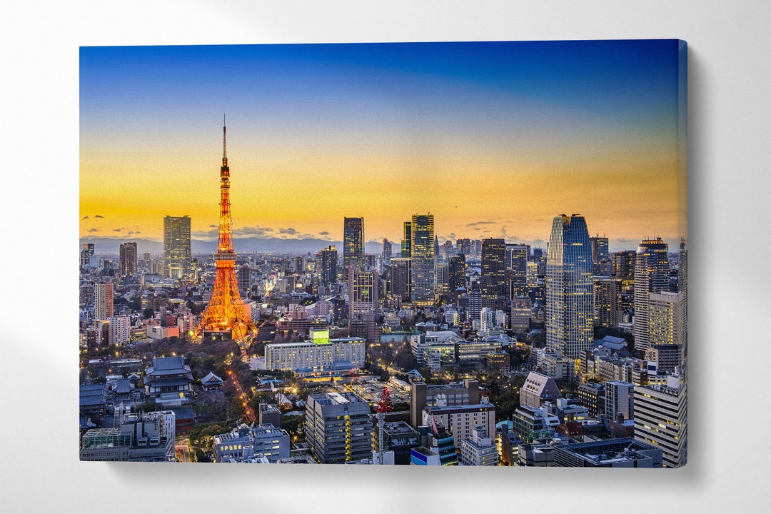 Tokyo Skyline, Japan Leather Print/large Tokyo Print/tokyo Wall Art ...