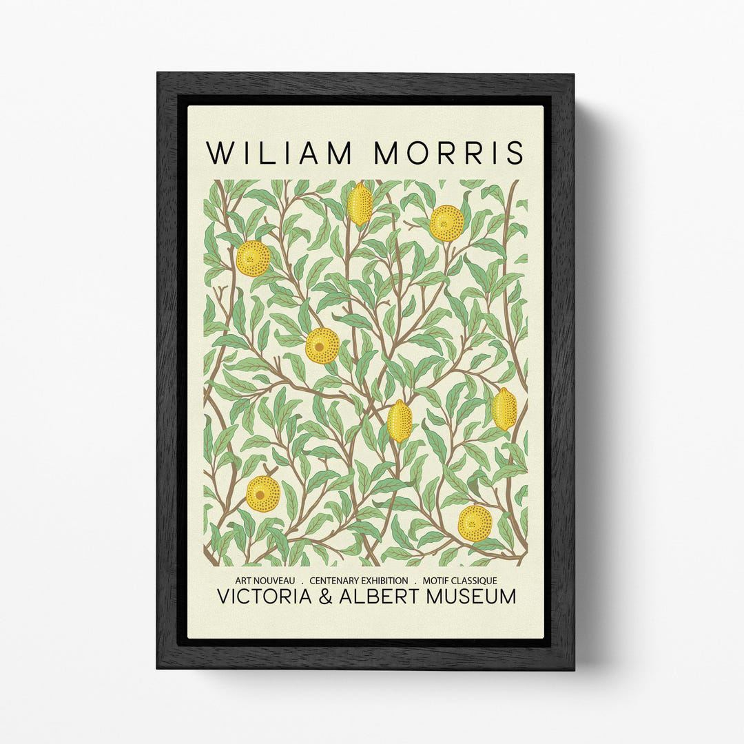 William Morris Lemon Tree Print: Art Nouveau Vegan Leather Canvas ...