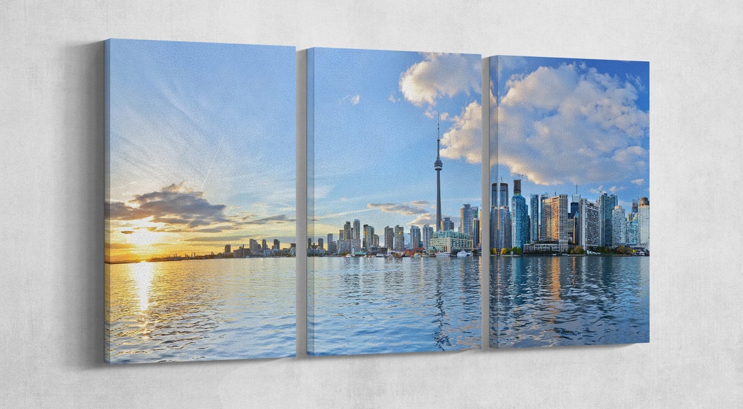 Toronto Skyline at Sunset Ontario, Canada Leather Print/large Toronto ...