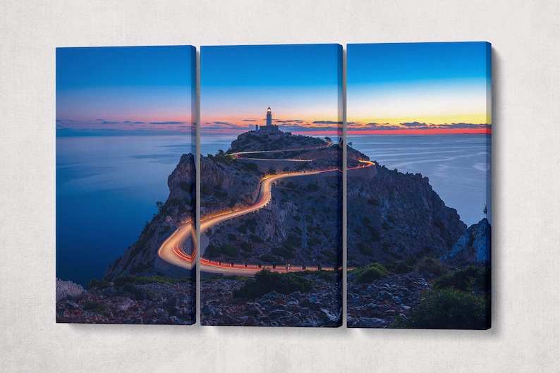 Arte de pared en lienzo con impresión de cuero ecológico del faro de ...