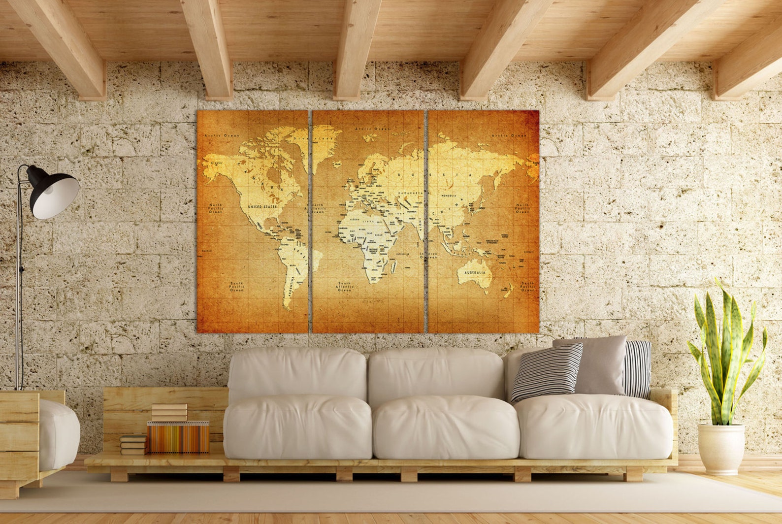 Detailed Old World Map Leather Print/vintage World Map/large - Etsy