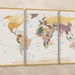Bronze World Map With Monuments 3D Effect Leather Print/large World Map ...