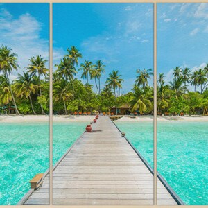 Maldives Island Leather Print/multi Panel Print/extra Large Print/multi ...