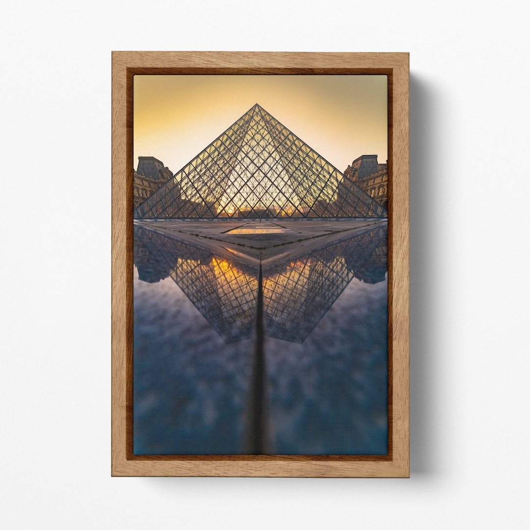 Louvre Museum Reflection Eco Leather Wall Art Frame - Etsy