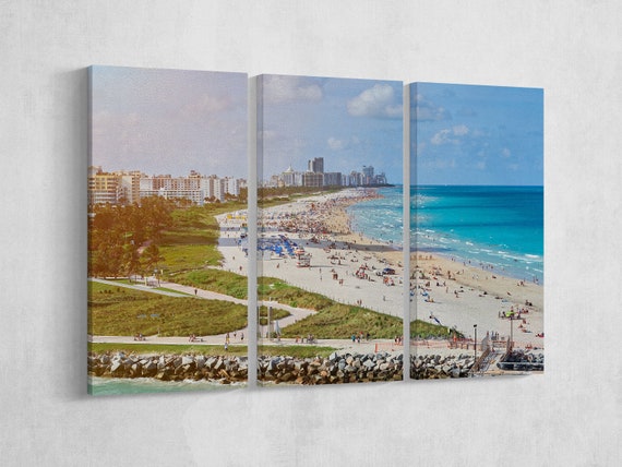 Miami Beach Print/multi Panel Miami Beach/extra Large Miami | Etsy