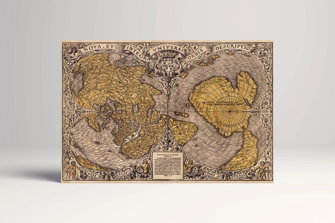 1531 Oronce Finé Vintage Map of the World Reproduction Wall Art Canvas ...