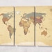 Push Pin Vintage Detailed World Map Leather Print/big Size World Map ...