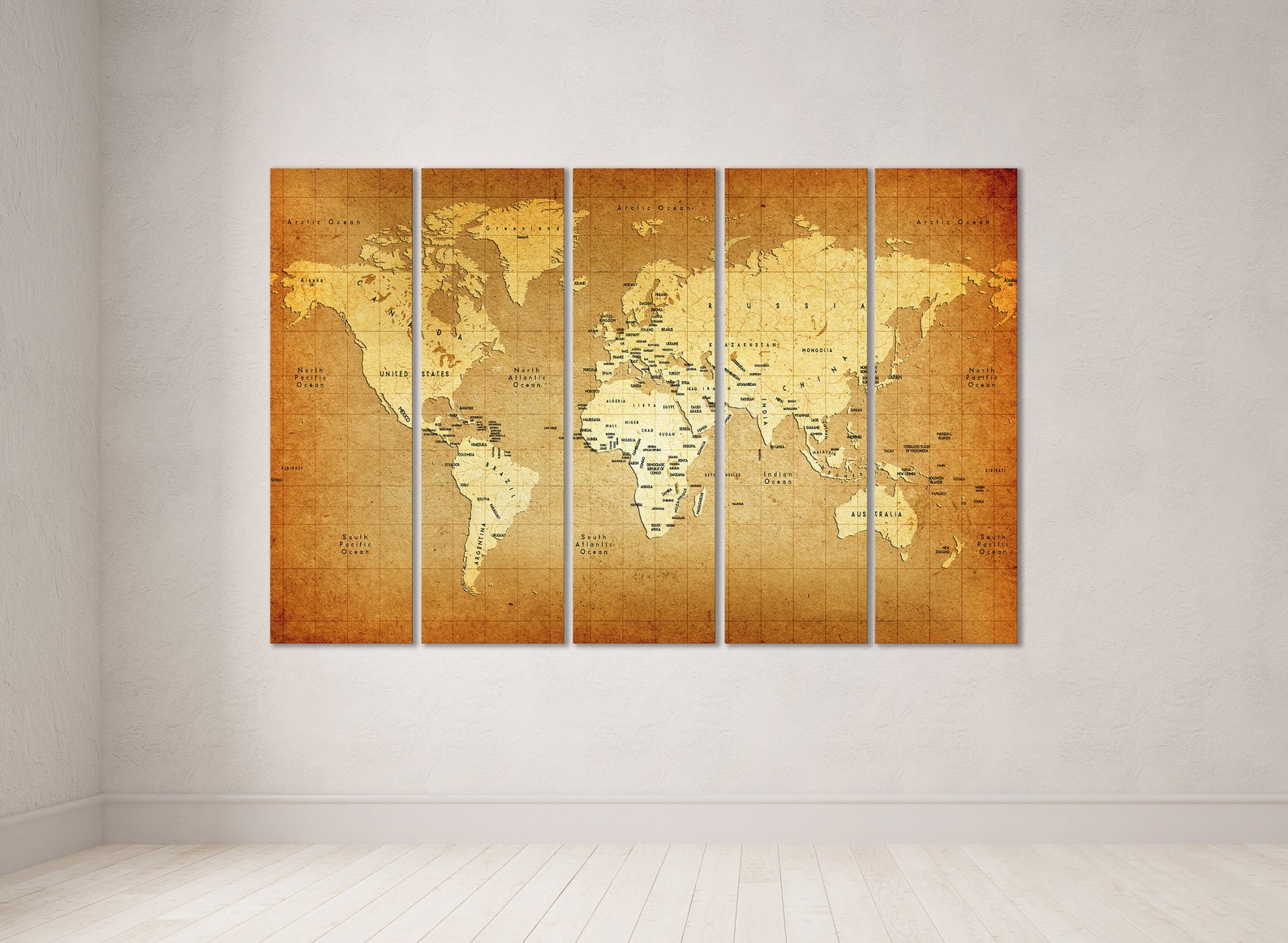 Detailed Old World Map Leather Print/vintage World Map/large - Etsy