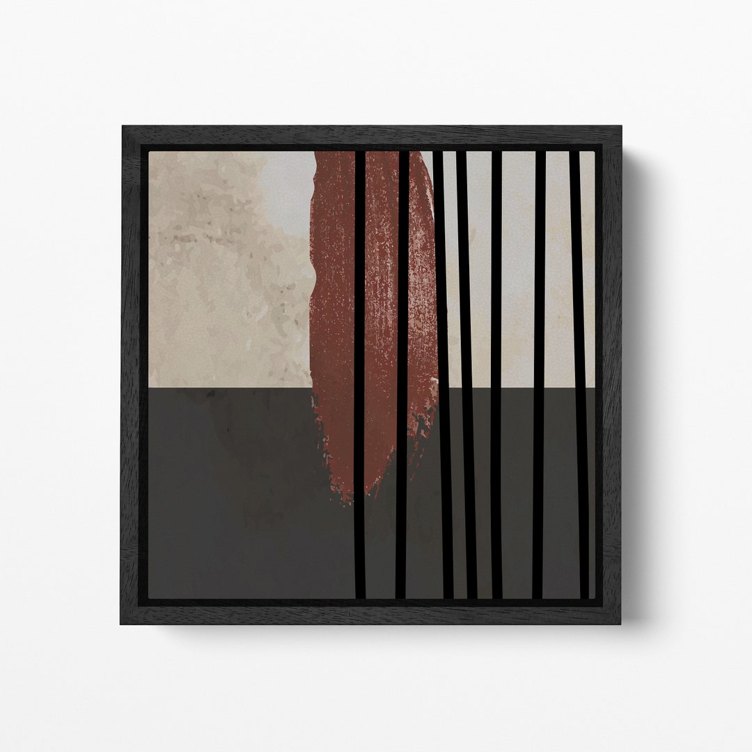 Minimal Modern Art Color Blocks Square Canvas Eco Leather Print, Made ...