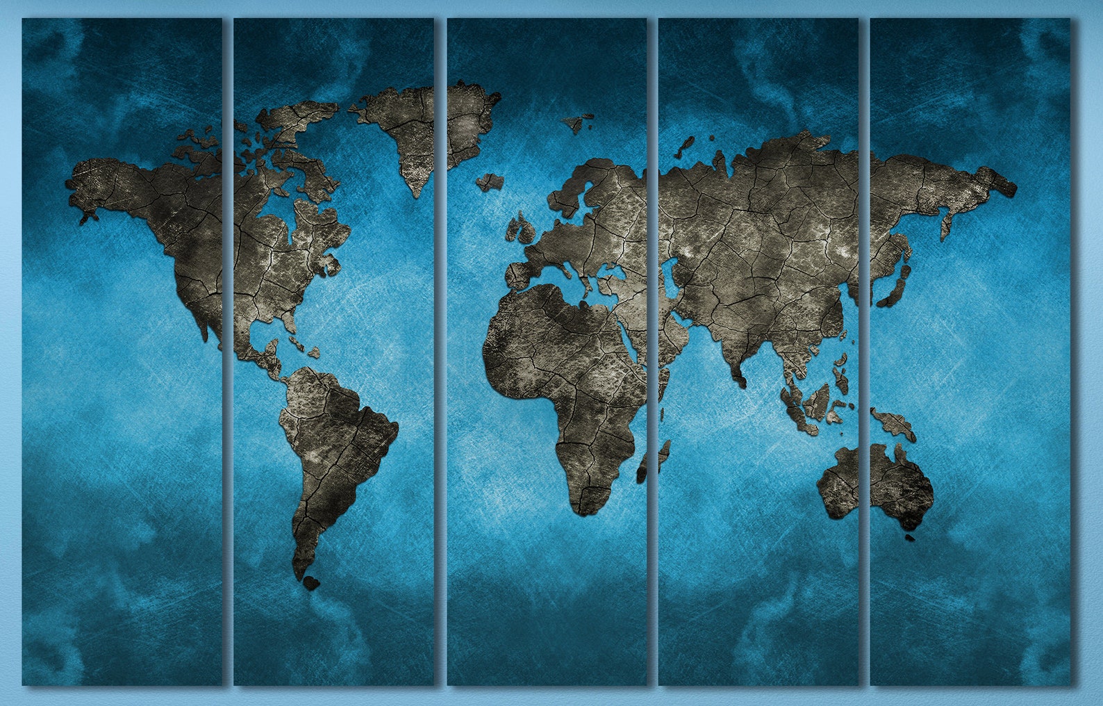 Bluetech World Map Leather Print/large World Map/world Map on | Etsy