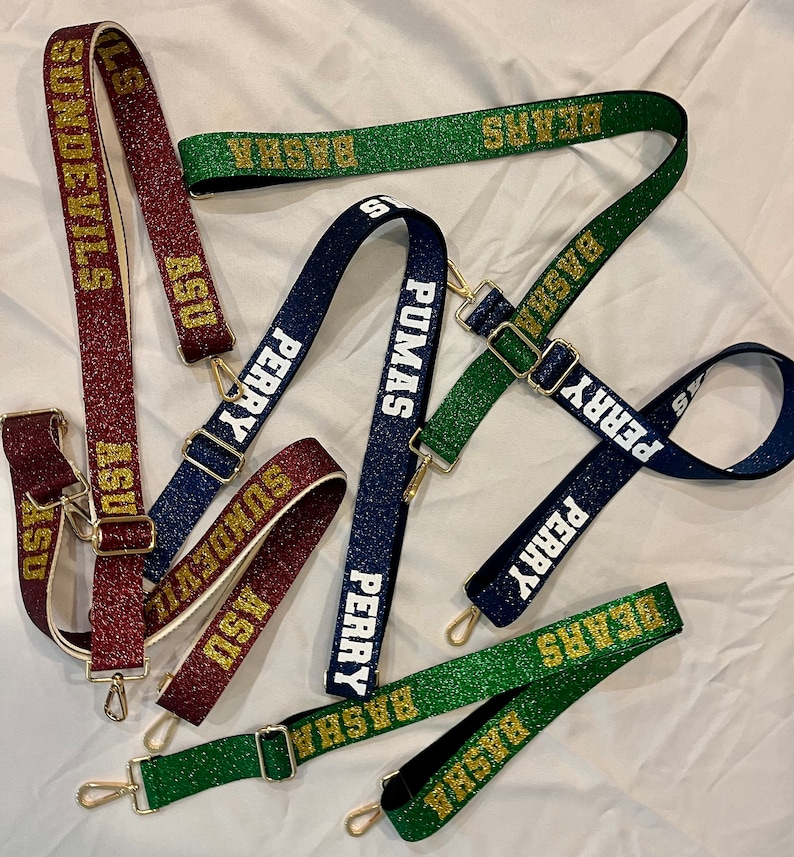 Crossbody Purse Glitter Team Straps - Etsy