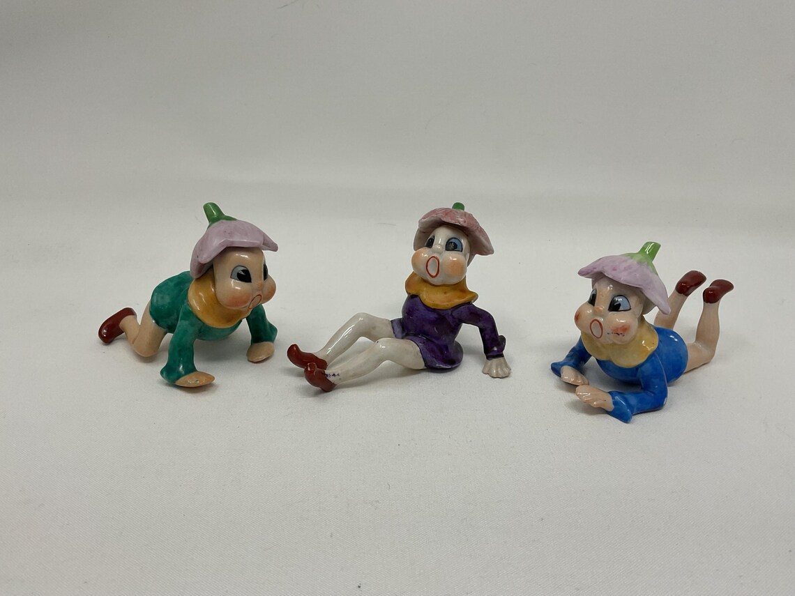 Vintage Occupied Japan Elf Pixie Figurines Set of 3 - Etsy