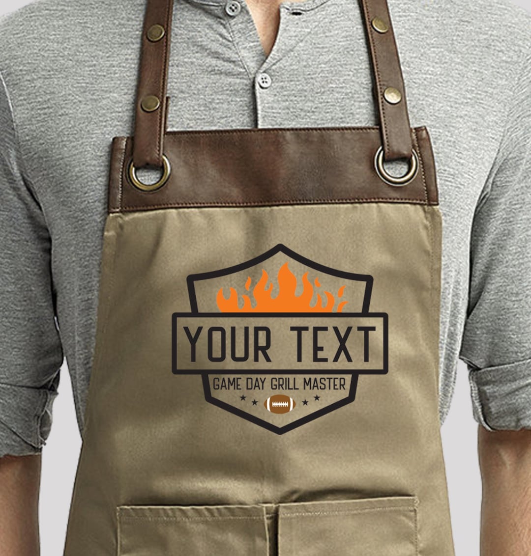 Custom Apron With Pockets for Game Day, Personalized Apron for Men ...