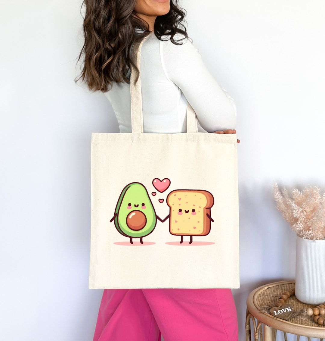 Kawaii Fruit Tote Bag, Kawaii Food Tote Bag, Anime Couple Perfect Match ...