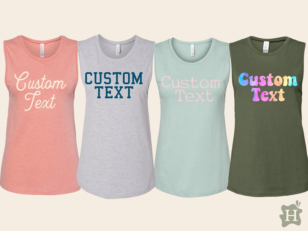 Ladies Personalized Muscle Tank Top With Custom Logo, Custom Workout ...
