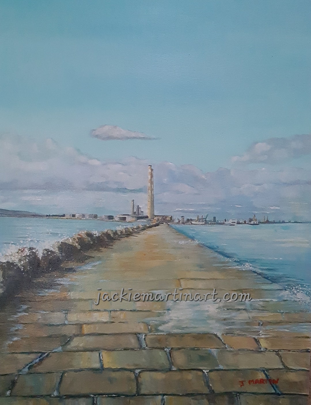 The Long Walk, Poolbeg Chimneys From Poolbeg Lighthouse, Dublin ...