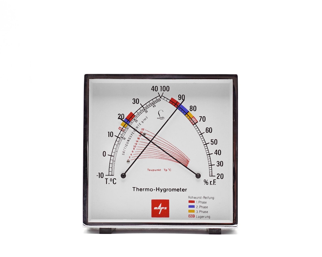 Curious German LUFFT 1970-80s Modernist Thermometer Hygrometer ...