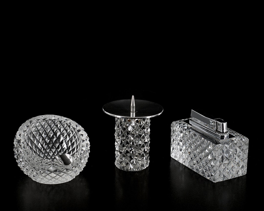 Vintage German MYFLAM 1960-70s Mid Century Diamond Glass With Sterling ...