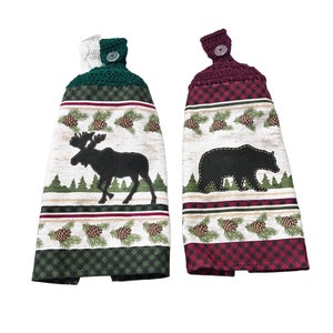 Moose Towel Moose Dish Towel Bear Towel Bear Decormoose - Etsy