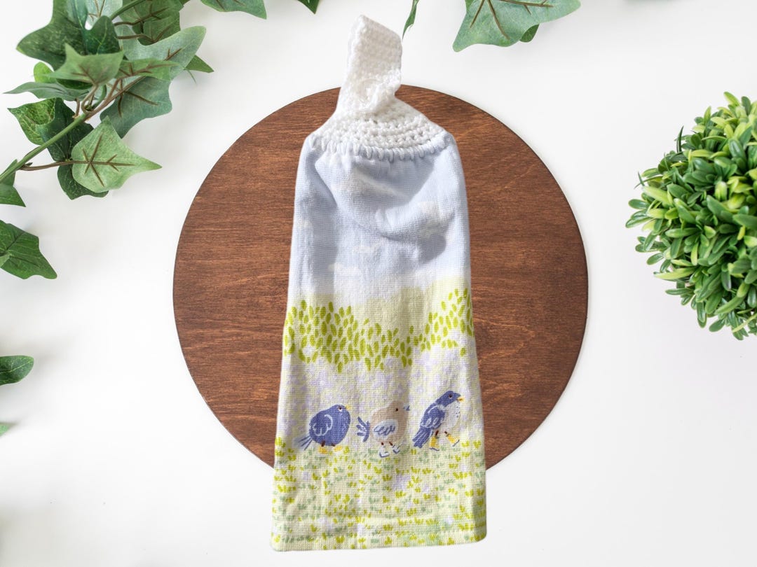 Decorative Spring Towels, Spring Kitchen Towel, Crochet Towel Topper ...