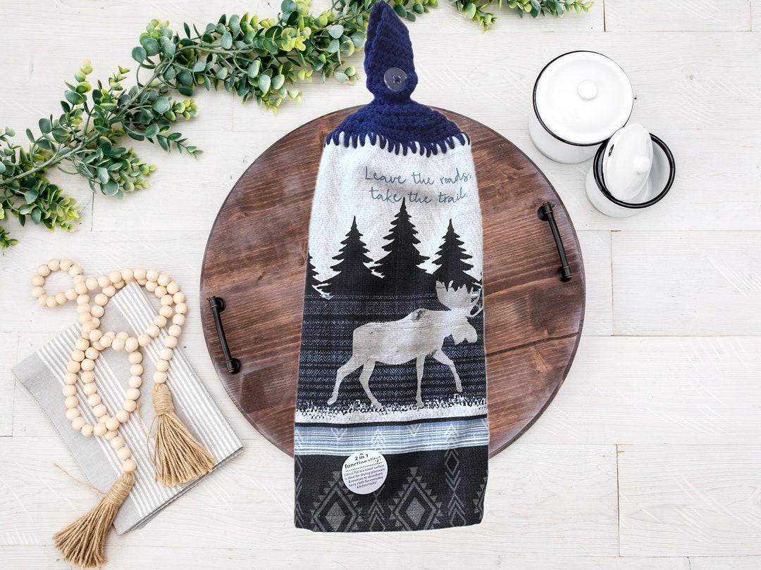 Moose Towel, Moose Dish Towel, Moose Hanging Kitchen Towel, Moose ...