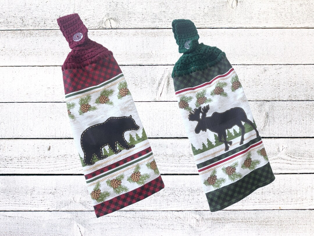 Moose Towel, Moose Dish Towel, Bear Towel, Bear Decor,moose Hanging ...