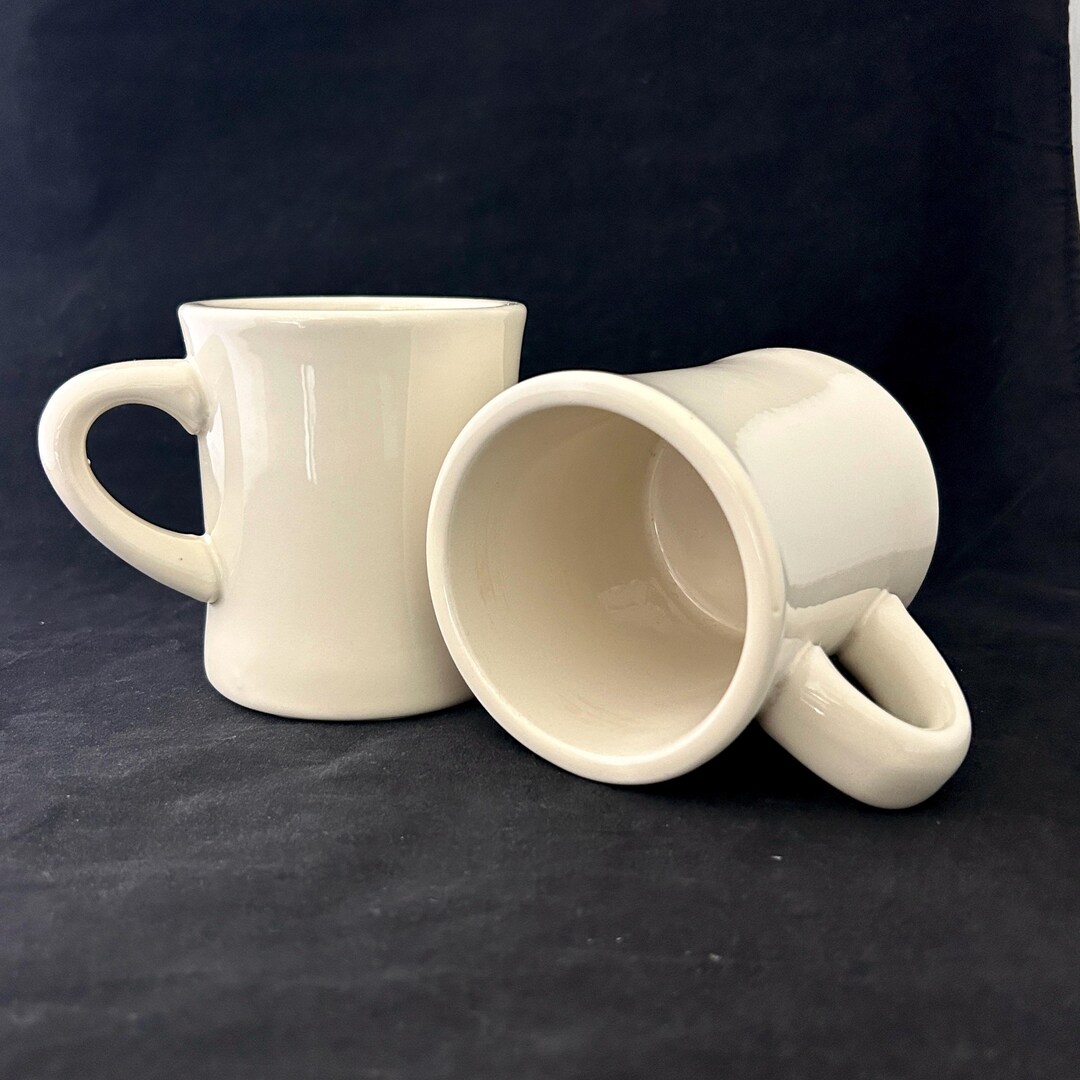 Coletti Restaurant Ware Mug Set – 2 Heavyweight Off-white Ceramic Mugs ...