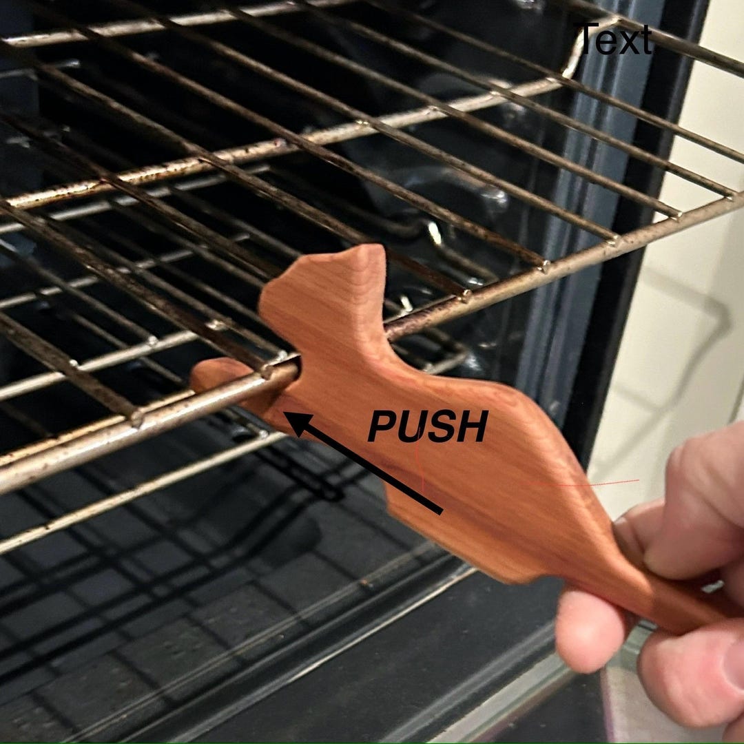 The Cats Meow Cedar Cat Oven Push-pull Oven Rack Toaster Ovenopener and ...