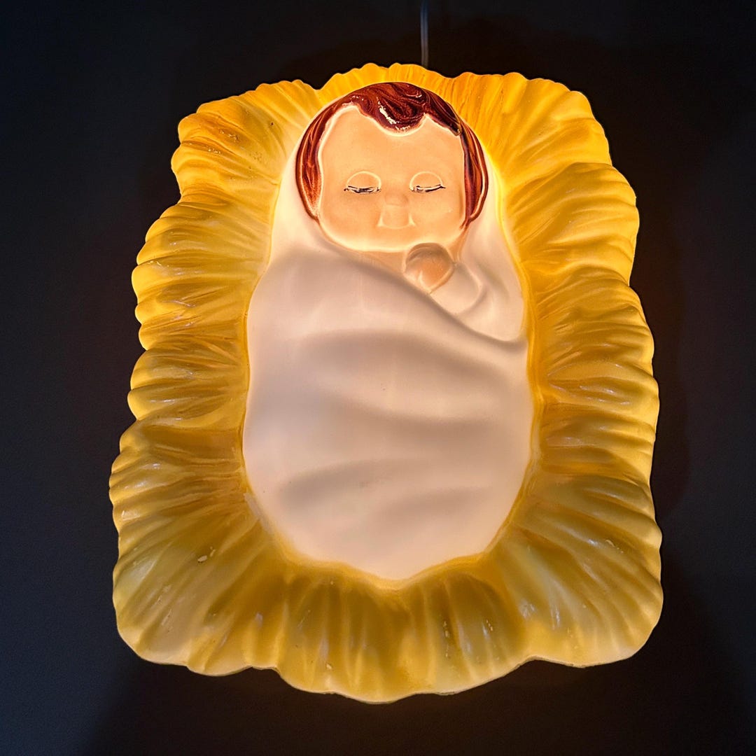 Vintage 1970s General Foam Baby Jesus Blow Mold – Lighted Nativity ...