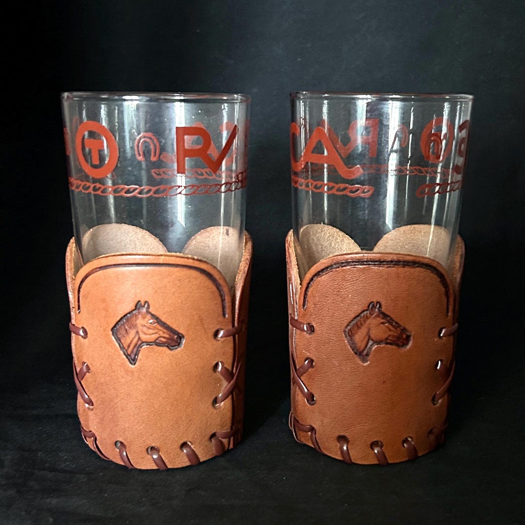 Vintage Libbey Bamco Highball Glasses Set of 2 – Tooled Leather Horse ...