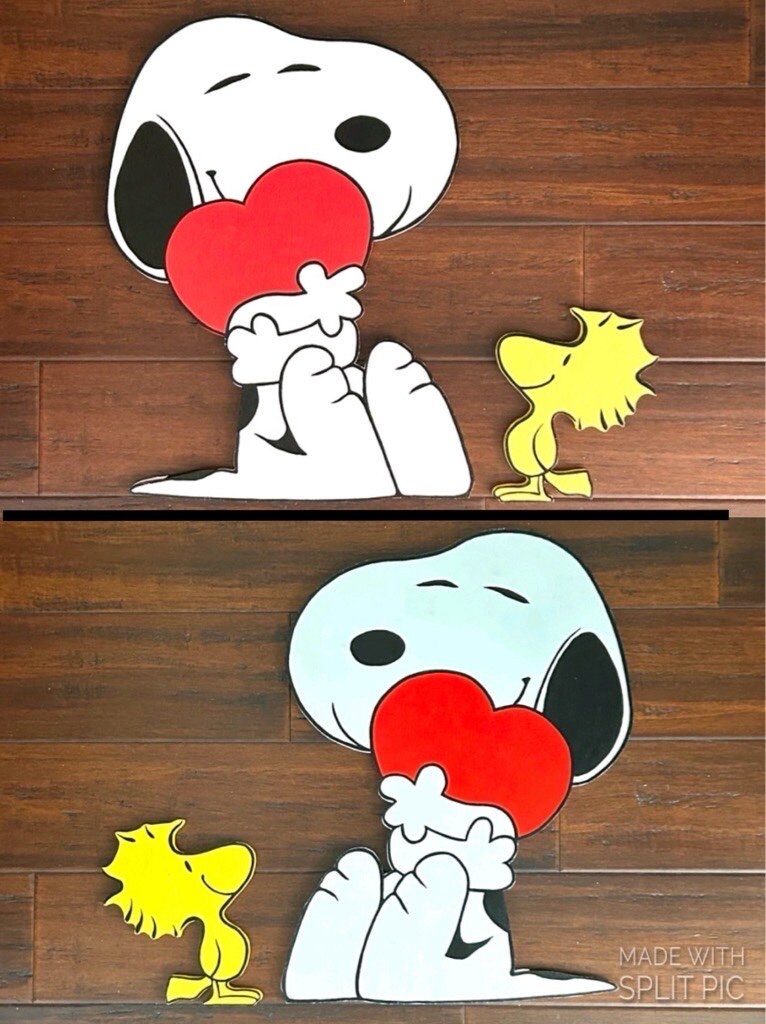 2-seitiger 18 Valentinstag Snoopy & 7 Woodstock Hugging Heart Lawn ...